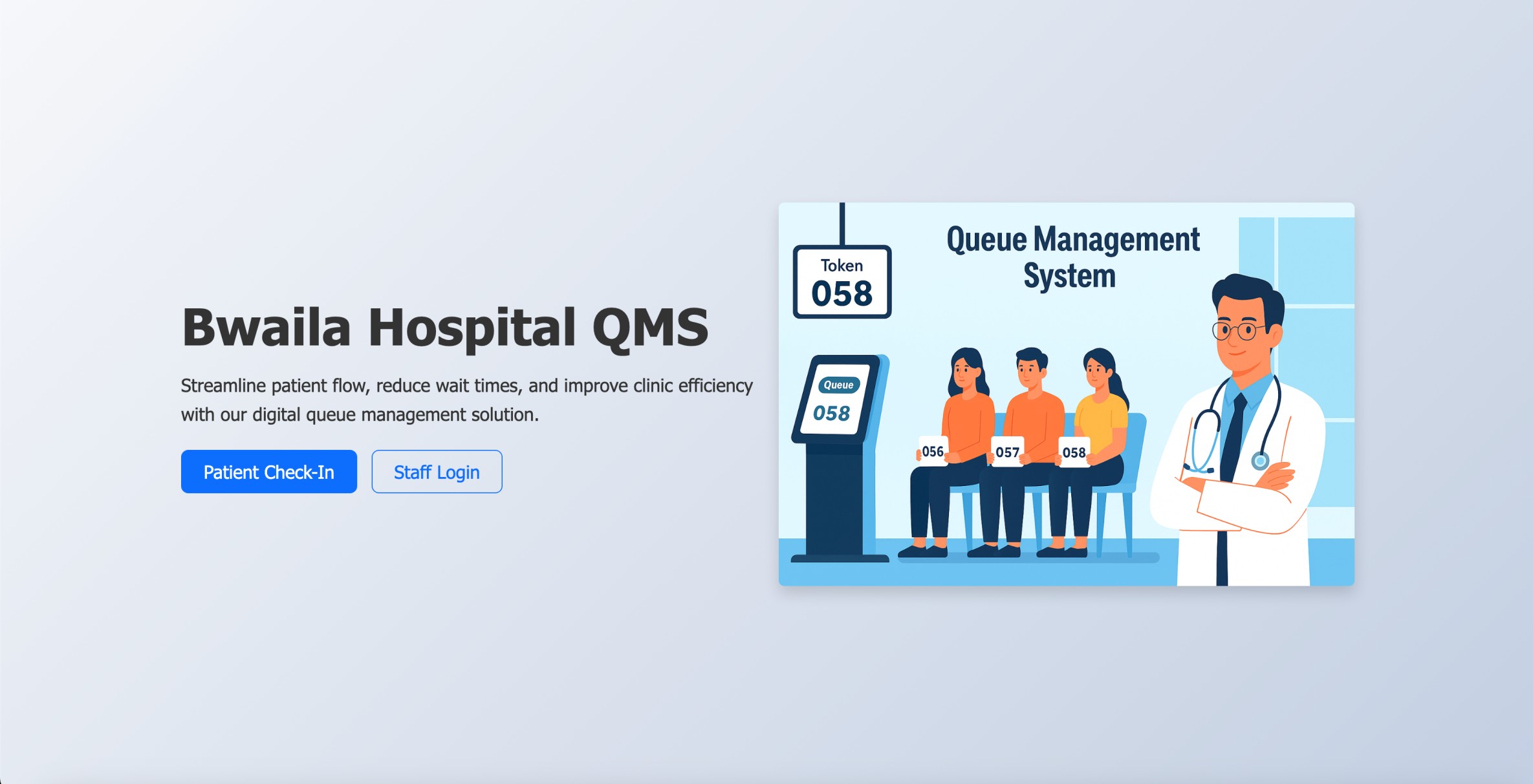 Patients Waiting Area Queue Management System | SourceCodester